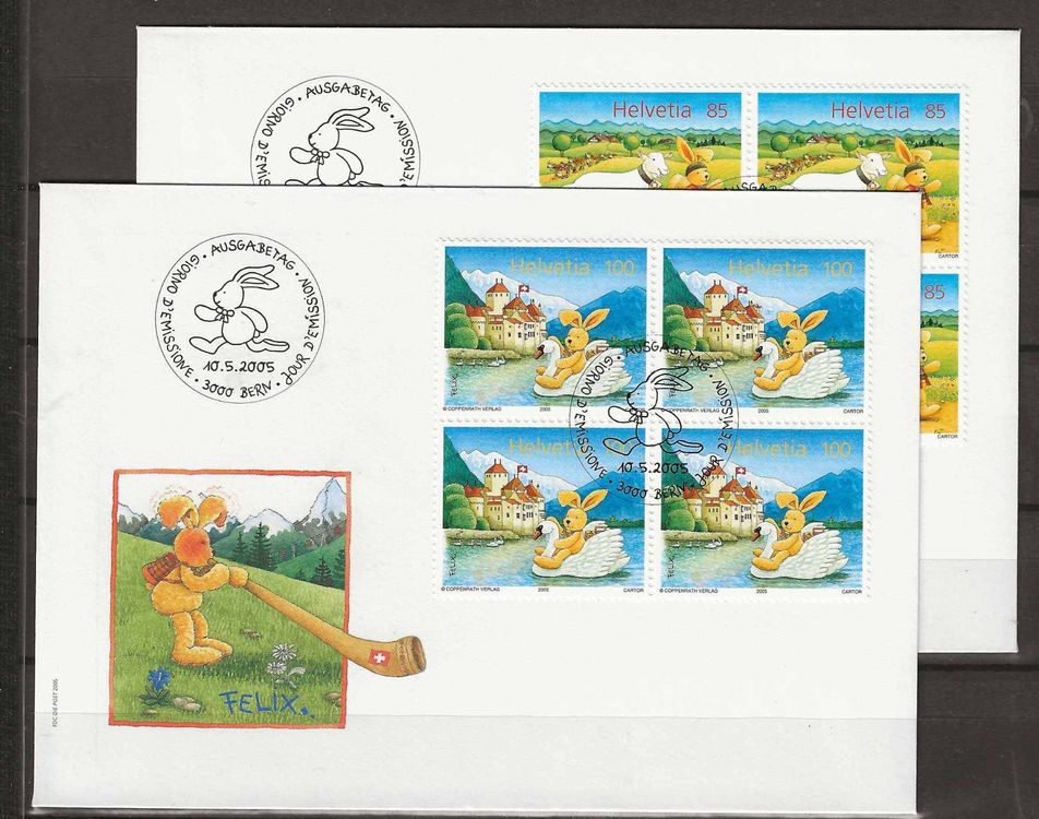 F1163 - FDC Felix le lapin B4 (Gebraucht) in Trélex für CHF 2 – mit ...
