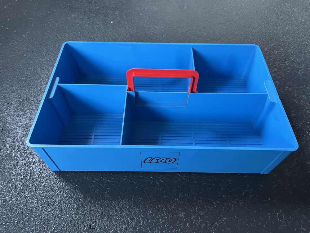Retro LEGO System Box / Sortierkasten mit Griff, blau (Gebraucht) in ...