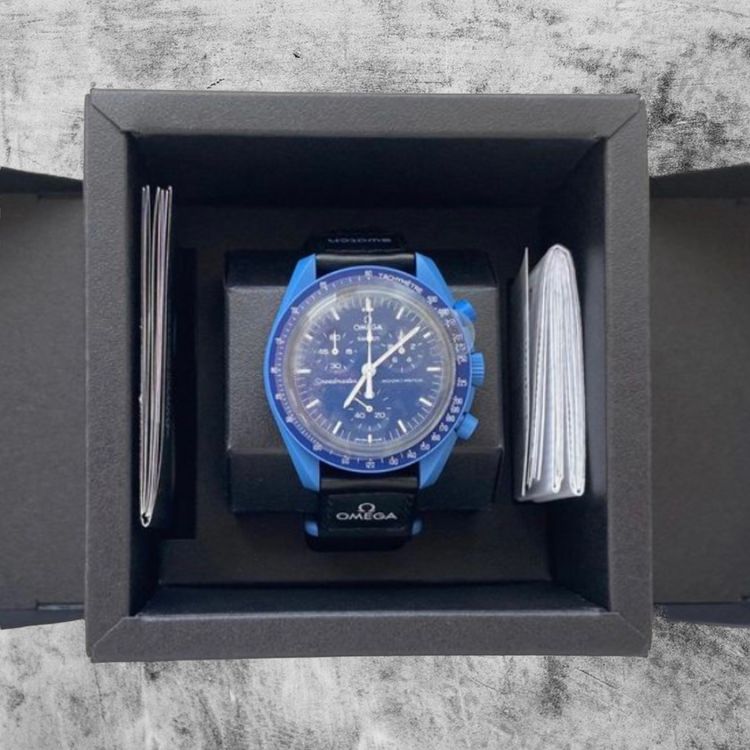 Swatch x Omega Bioceramic Moonswatch Mission to Neptune (Neu und originalverpackt) in ...