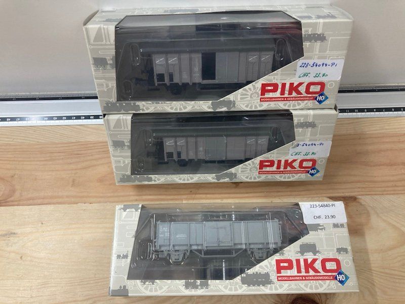 3er Set PIKO H0 54094 und 54840 Gedeckte Güterwagen SBB (Neu und ...