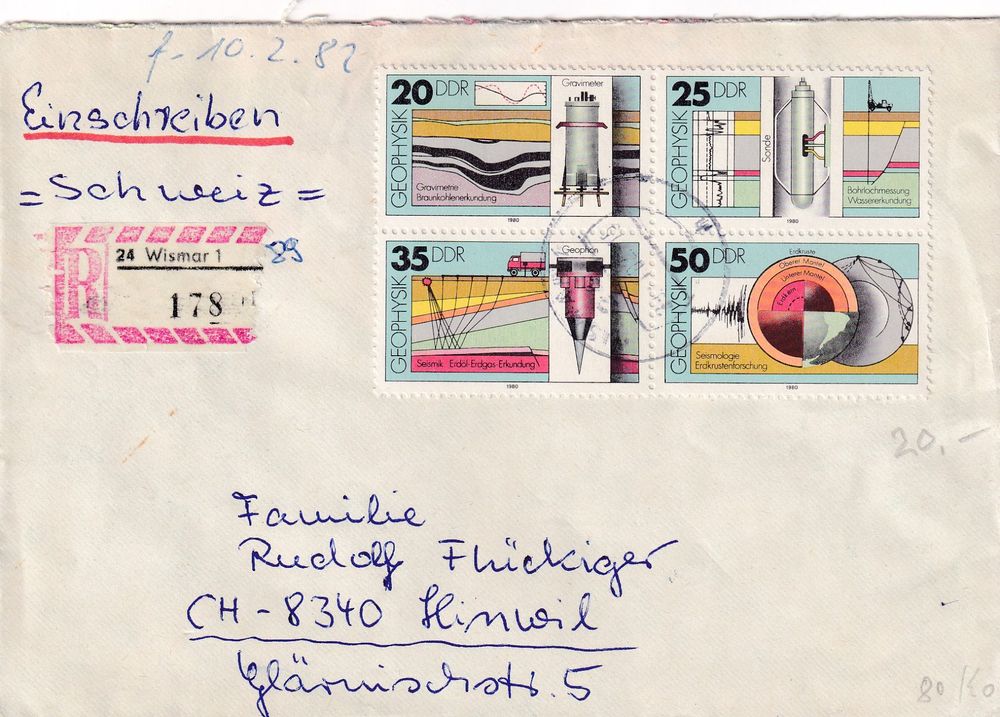 R.Brief DDR mit Viererblock Zusammenhängend GEOPHYSIK | Kaufen auf Ricardo