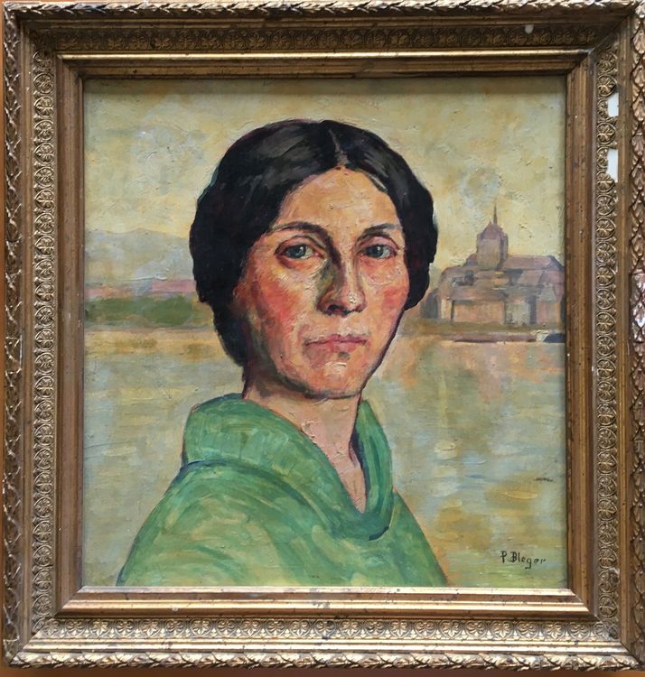 Paul Léon BLÉGER (1889-1981), Öl/Leinwand, Dame in Grün (Gebraucht) in ...