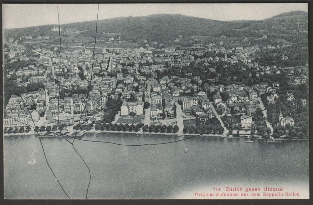AK ZH, ungel.: ZÜRICH, gegen Utoquai vom Zeppelin aus (Gebraucht) in ...