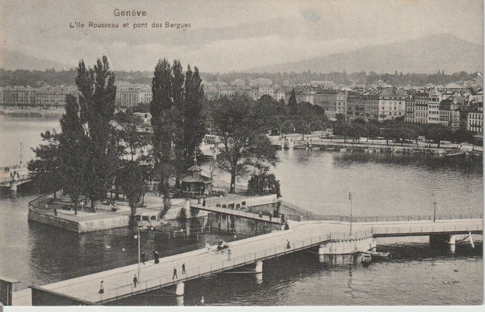 CH 263 Genève, L'ile Rousseau et pont des Bergues, 1912 (Gebraucht) in Freienbach für CHF 4 ...