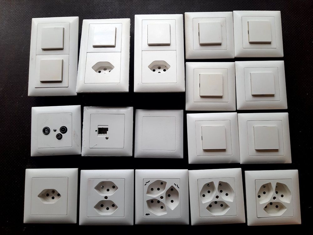 20 Feller Edizio DUE UP Steckdosen Schalter 3xT13 TV Telefon (Gebraucht ...