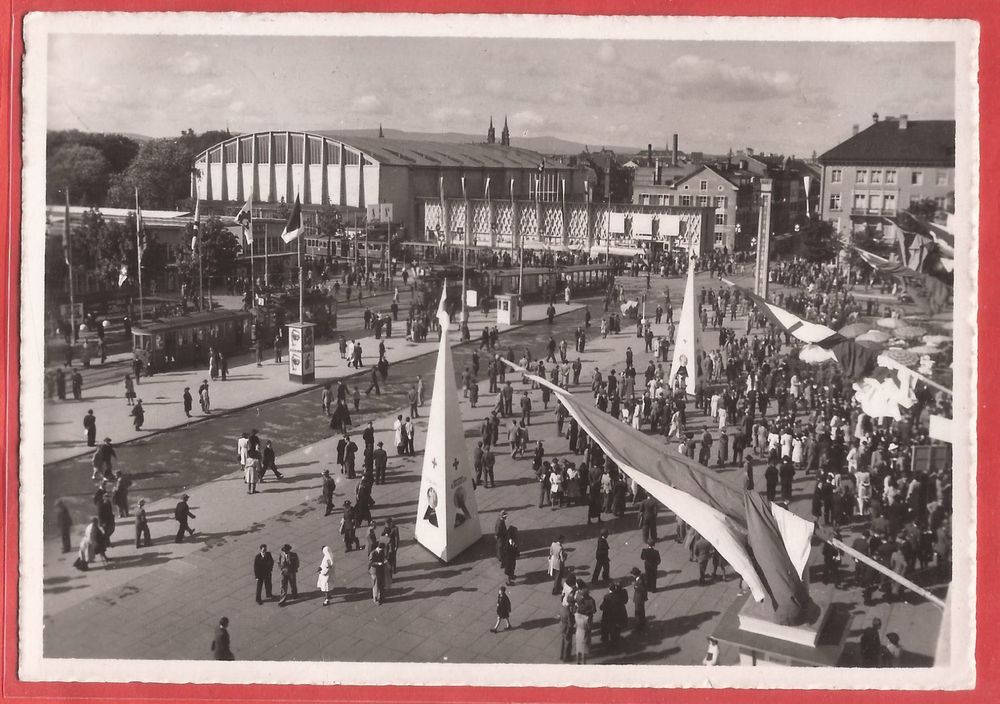 Basel Mustermesse Halle VIII - mit Trams - 1952 (Gebraucht) in Fislisbach für CHF 5 – mit ...