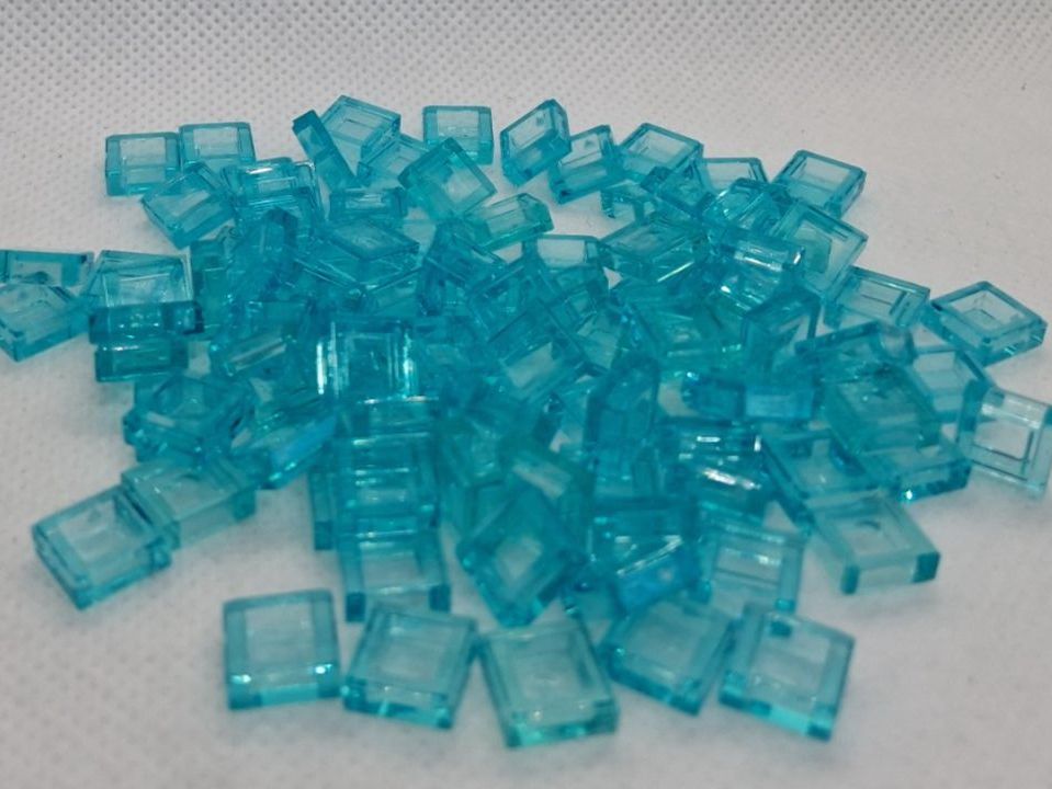 Lego 100 Stk. Tile 1x1 trans-light blue (new) (Neu und originalverpackt ...