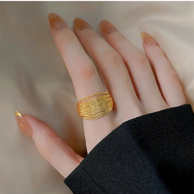 Damenring verstellbar Statement 18 Karat vergoldet | Kaufen auf Ricardo