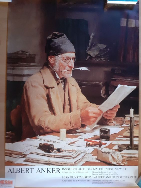 Albert Anker Original-Plakat 1981 Ausstellung in Bern & Ins (Gebraucht ...