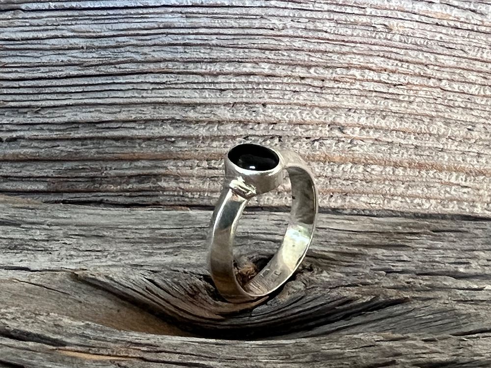 Ring 800 Silber mit Onyx - Gr 52,5 - schlicht u. klassisch | Kaufen auf ...