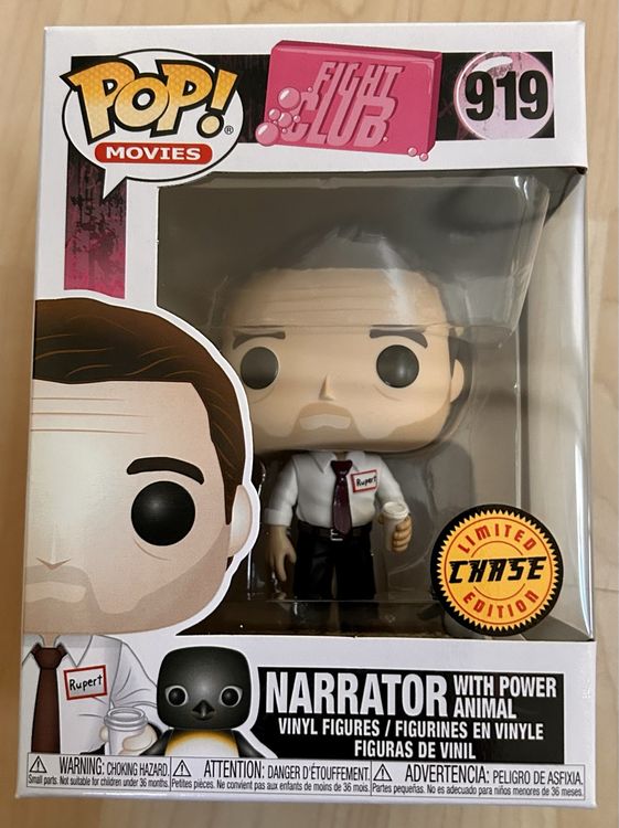 Funko POP! Fight Club Figur Narrator w/ Power Animal (Chase) (Neu und ...