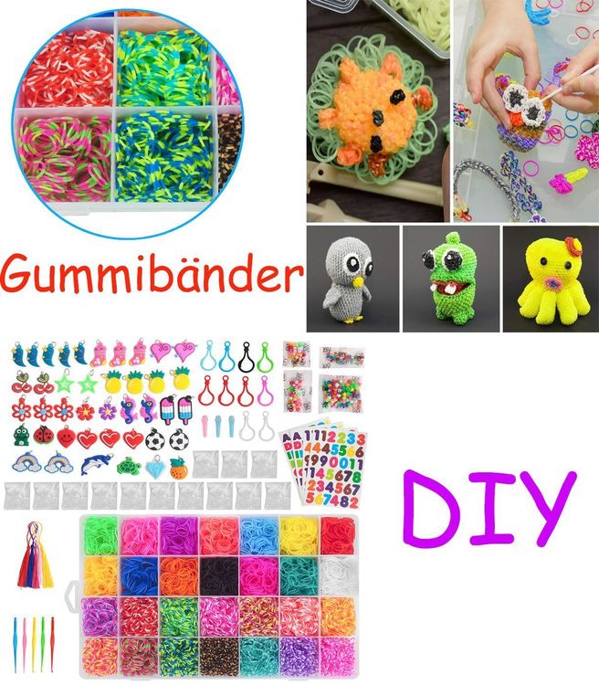 Loom Baender Regenbogen-DIY Gummibänder (Neu (gemäss Beschreibung)) in ...
