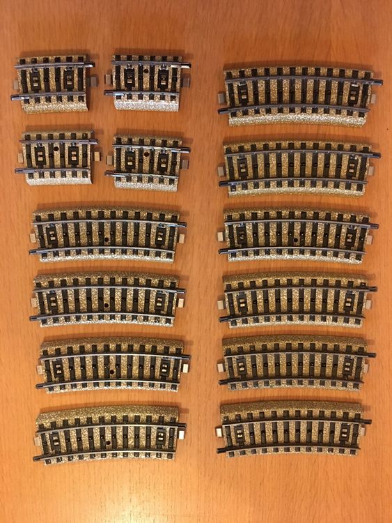 Märklin HO M-Gleis 10 x 5101, 4 x 5205 Schienen gebogen | Kaufen auf ...