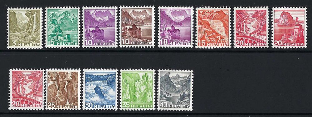 1936-1938, LANDSCHAFTSBILDER ** (Z/201z-209z +); SBK 140.-+ (Gebraucht) in Pura für CHF 18 – mit ...