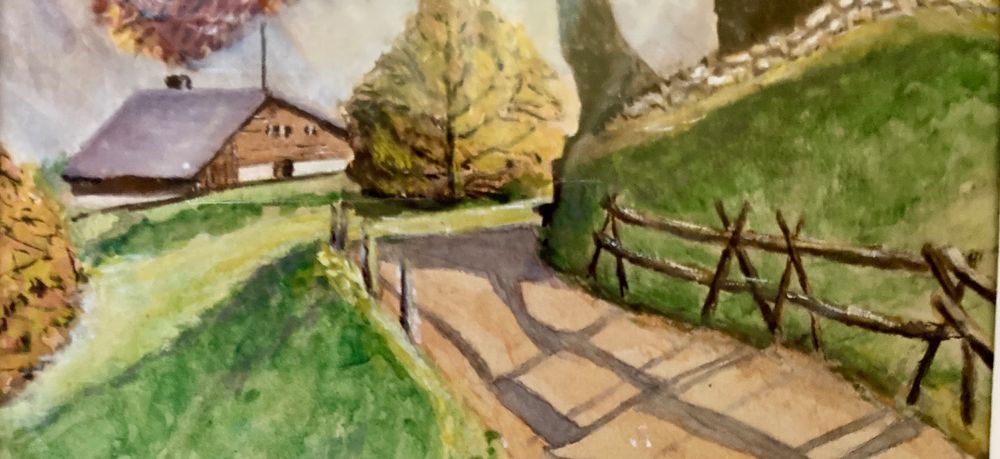 Original Aquarell Gemälde Herbst Monogramm MM neuer Rahmen (Neu (gemäss Beschreibung)) in Vaduz ...