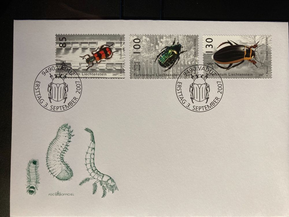 Liechtenstein 2007 Satz Ersttagsbrief seltene Käfer (Neu (gemäss Beschreibung)) in Liestal für ...