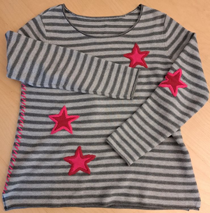 Pullover 100% coton, avec étoiles roses | Kaufen auf Ricardo