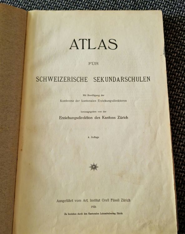 Alter Atlas Für Schweizer Sekundarschulen 1926 Zürich Kaufen Auf Ricardo