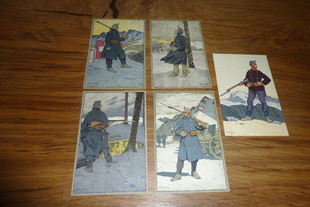 AK,Litho,Militär,Grenzbesetzung,Künstler,Moos,Soldaten | Kaufen auf Ricardo