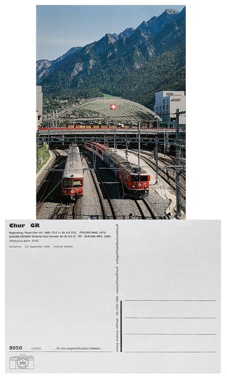 Chur Graubünden Ansichtskarte Bahn RhB GLACIER-EXPRESS | Kaufen auf Ricardo