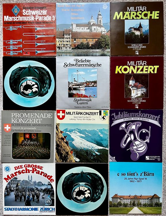 SCHWEIZER MARSCHMUSIK Sammlung 12 LP MIT RARITÄTEN (Gebraucht) in Unterseen für CHF 18.9 – mit ...