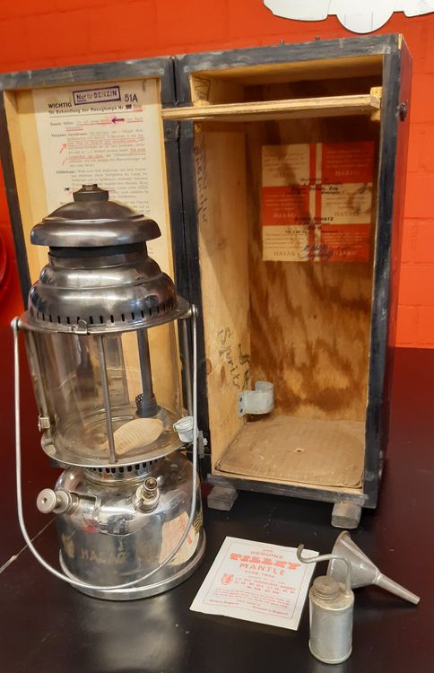 Hasag Petroleum Lampe 51A, Holzkiste+Zubehör, Eugen Schatz (Gebraucht ...