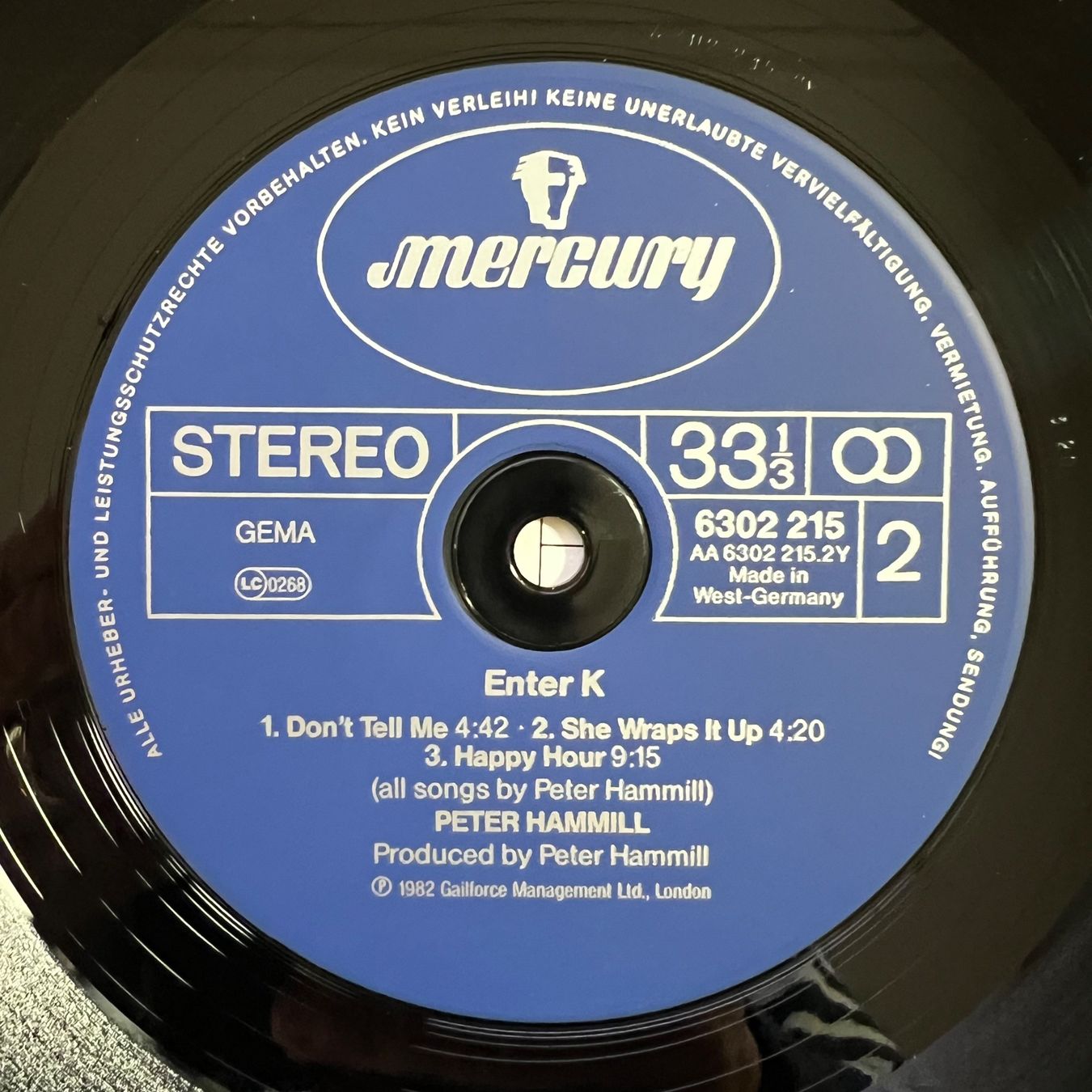 Peter Hammill - Enter K / 1. D-Press. 1982 - Very nice Copy (Gebraucht ...