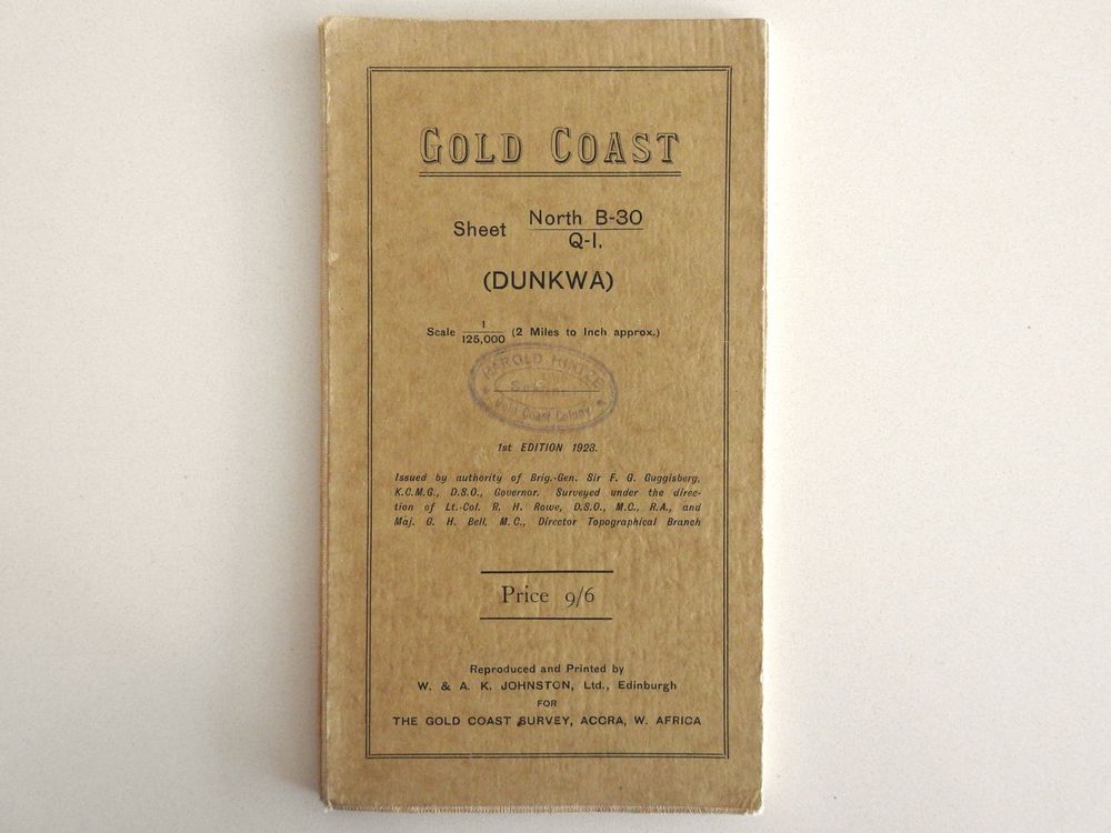 Landkarte, Dunkwa - Gold Coast, Ghana, 1923, auf Leinen | Kaufen auf ...