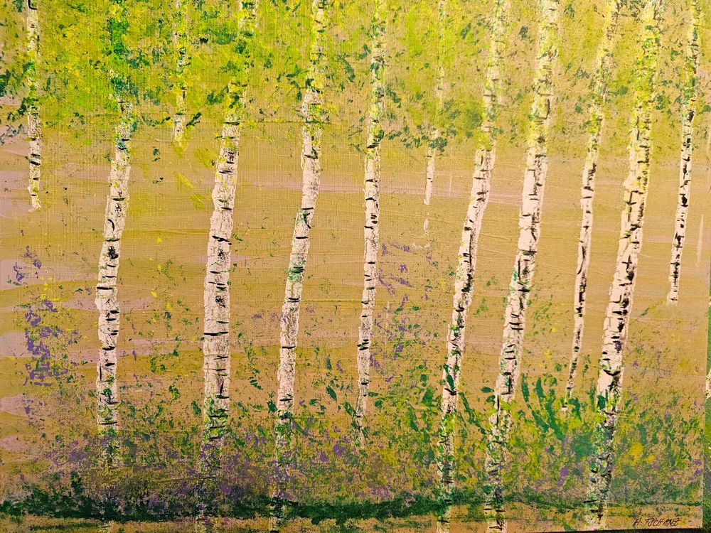 Birkenwald Frühling, 46x38cm, Acryl (Neu und originalverpackt) in Lützelflüh-Goldbach für CHF 25 ...