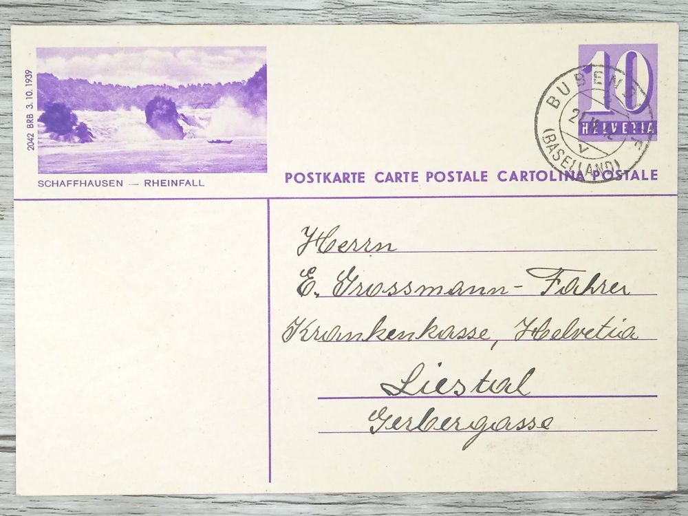 TR10 Carte Postale + Timbre Suisse 1942 (Gebraucht) in Cousset für CHF ...
