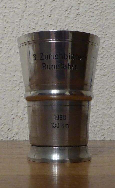 Zinnbecher Zürichbieter-Rundfahrt 1980 130 km (Gebraucht) in ... Zinnbecher Zürichbieter-Rundfahrt 1980 130 km (Gebraucht) in ...