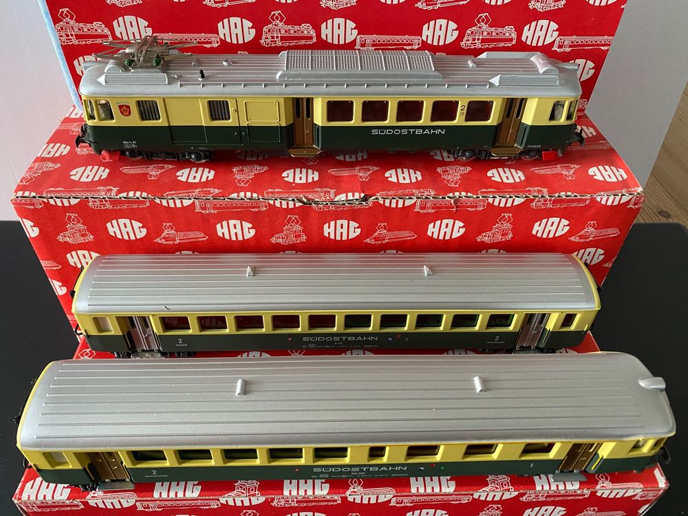 HAG 252.01: AC: SOB Pendelzug 3-teilig grün/crème +NEU+ (Neu (gemäss ...