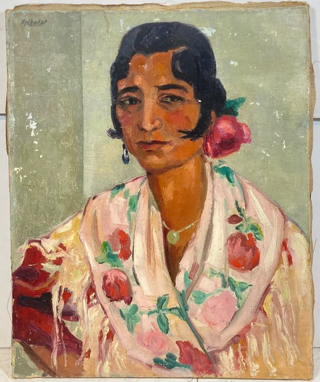 Charles TRIBOLET (c.1900) Damen Portrait Gemälde (Gebraucht) in Root ...