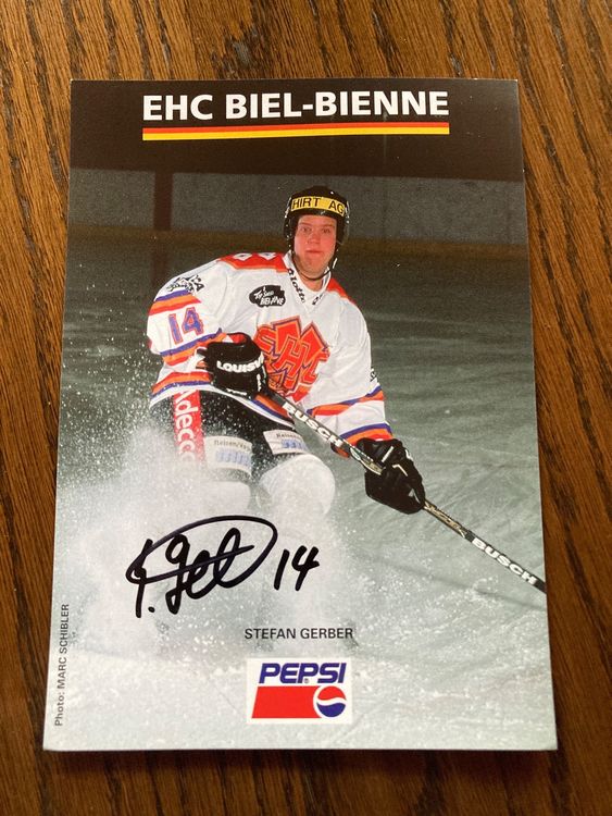 Gerber Stefan / HC Bienne / signature originale (Gebraucht) in Plagne ...
