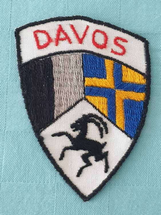 Vintage Badge Wappen DAVOS ST. GALLER STICKEREI (Gebraucht) in ...