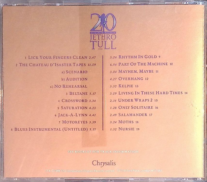 Jethro Tull – 20 Years Of Jethro Tull - The Definitive Colle (D'occasion) à Russo pour CHF 6 ...