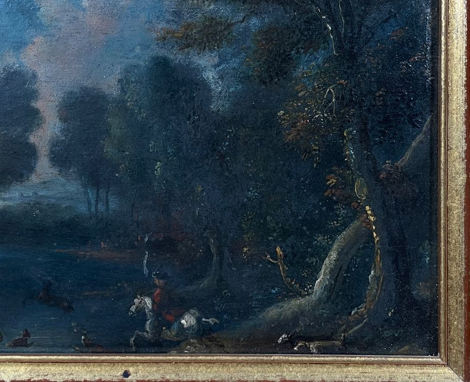 Antikes Gemälde mit einer Truppe auf Pferden am Flussufer (Gebraucht) in Root für CHF 305 – mit ...