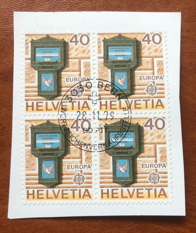 4 er Block Nr.630 mit Papier Stempel Bern (Gebraucht) in Aarau für CHF ...