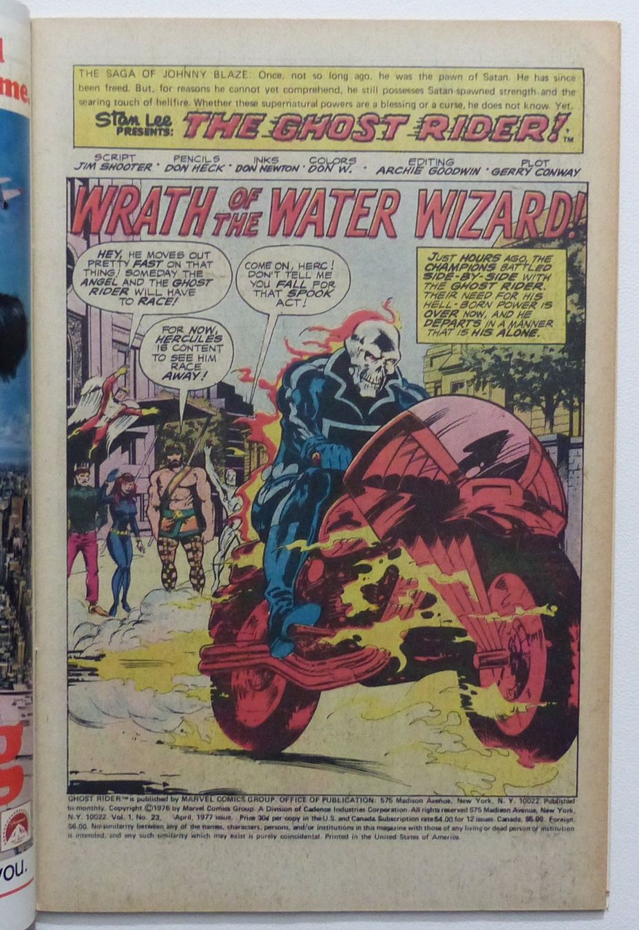 GHOST RIDER #23 🔑 KEY AQUEDUCT WIZARD 1ST APP. MARVEL 1977 (Gebraucht ...