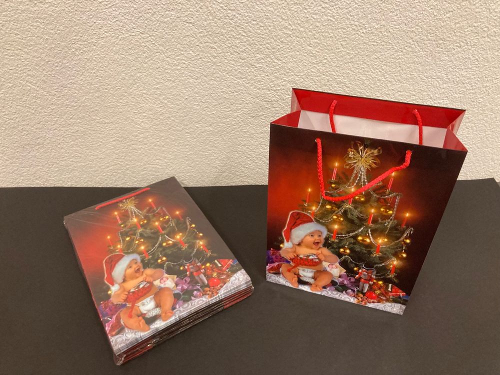 Geschenktaschen Weihnachten, 10 Stück, je ca.32 x 23 x 11 cm (Neu und ...