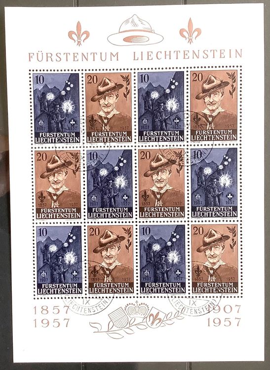 1957 Liechtenstein Kleinbogen 50 Jahre Pfadfinder ET (Neu (gemäss Beschreibung)) in Liestal für ...