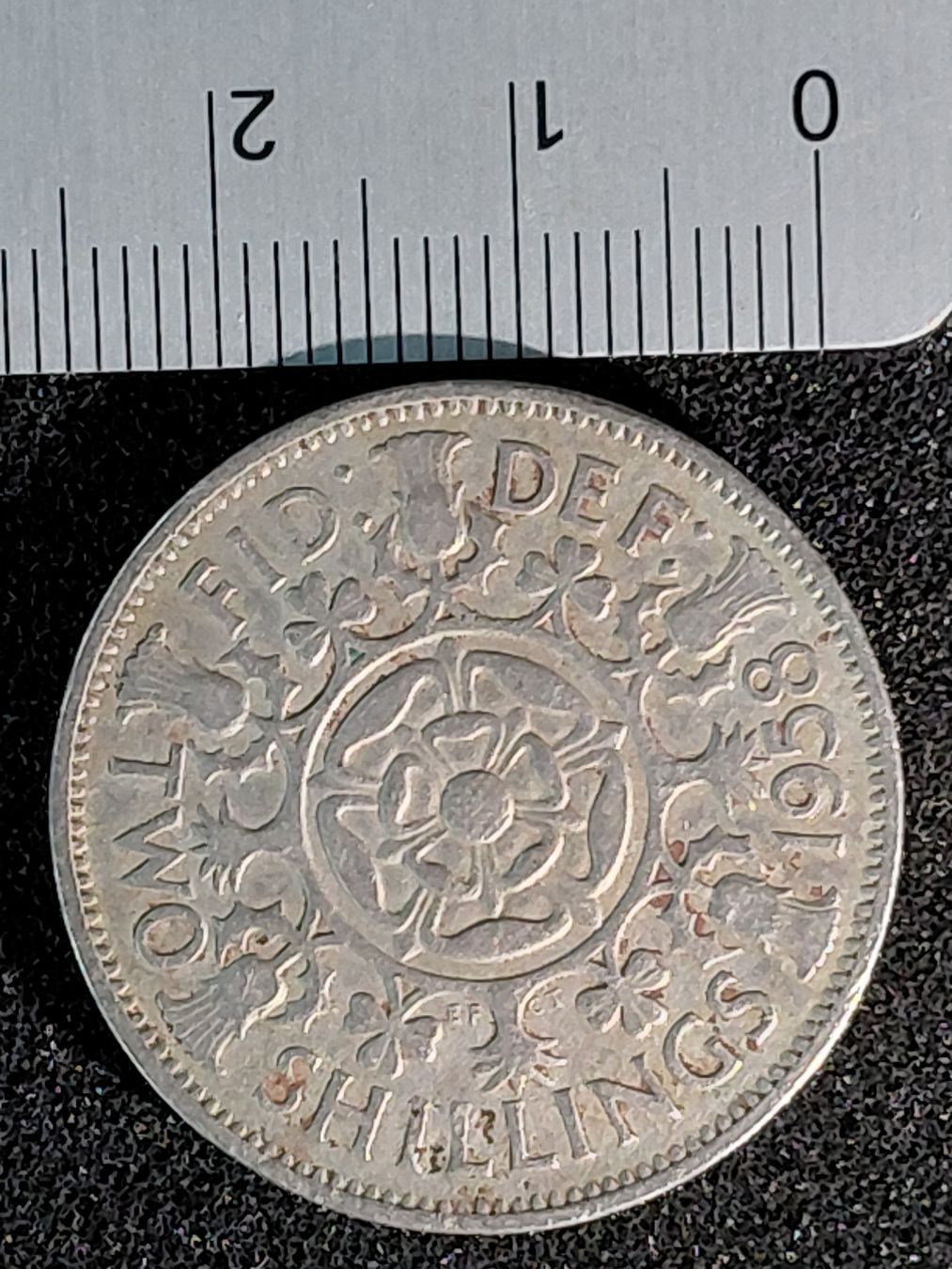 Two Schilling Münze FID.DEF 1958 Regina Elizabeth dei Gratia (Gebraucht ...