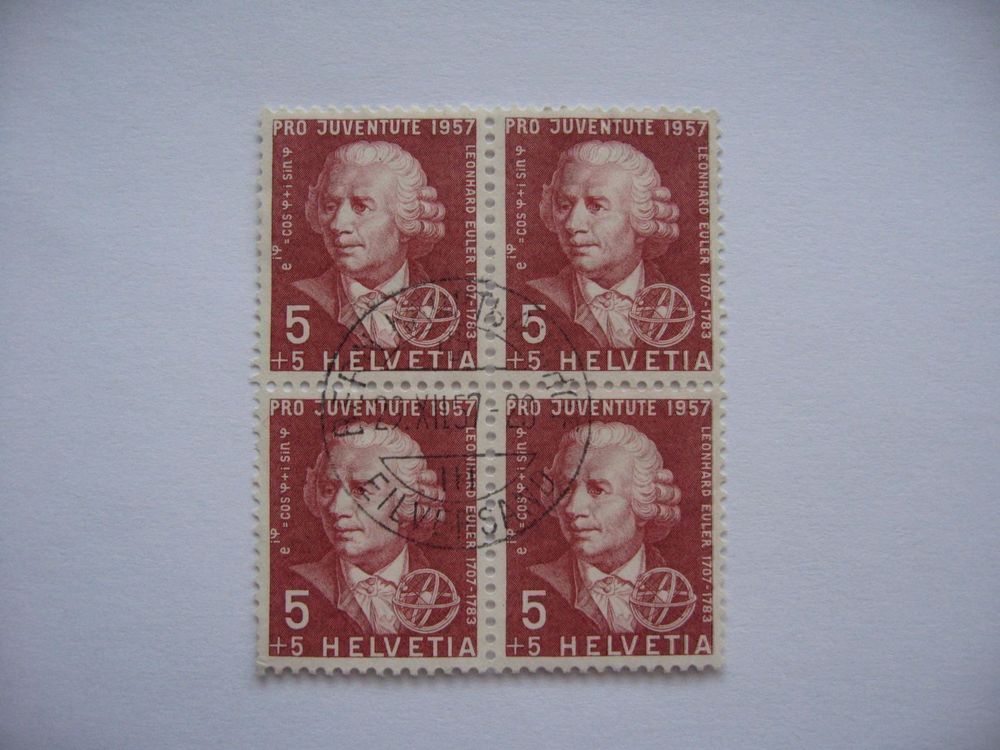 Schweizer Pro Juventute 4er Block: Leonhard Euler, Basel | Kaufen auf Ricardo