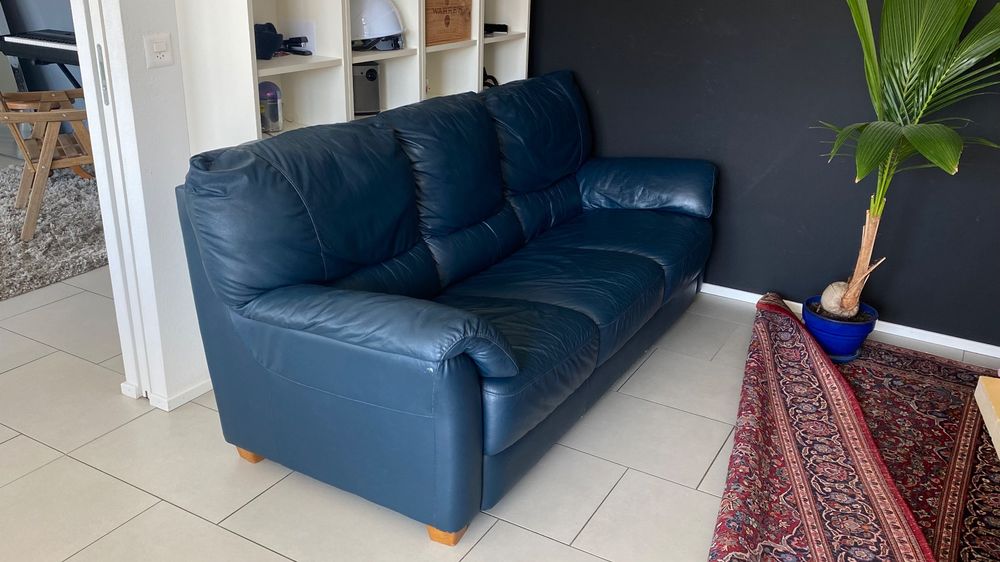 Ledersofa blau | Kaufen auf Ricardo