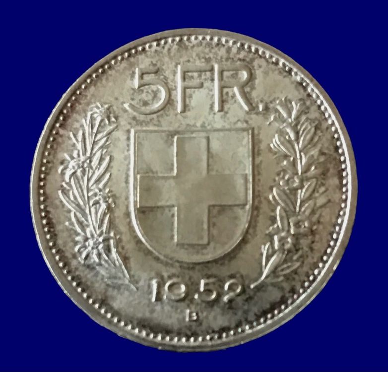 Schweiz 5 Franken Silber Jahrgang 1952 VZGL | Kaufen auf Ricardo