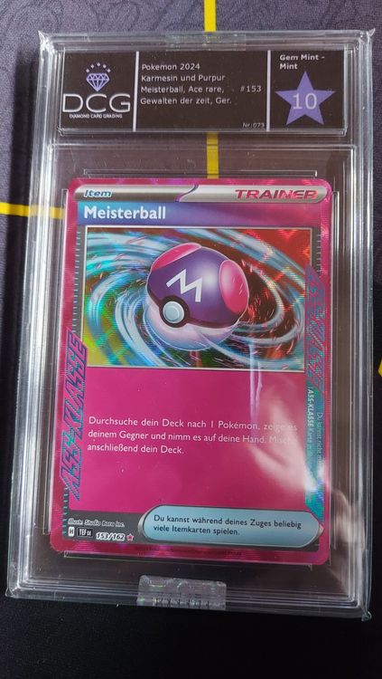 Meisterball Ace Rare Gem Mint TEF Pokemon Slab DCG 10 (Neu (gemäss Beschreibung)) in Arch für ...
