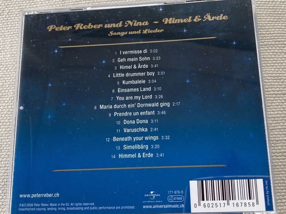 CD, Peter Reber und Nina, Himel & Ärde (Gebraucht) in Baden für CHF 3.4 – mit Lieferung auf ...