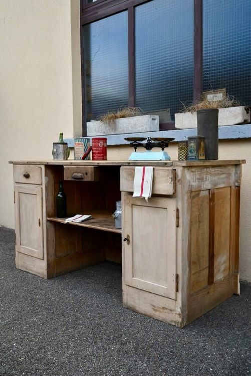 Comptoir de commerce ancien en bois meuble de métier bahut (D'occasion) à COLMAR pour CHF 1600 ...