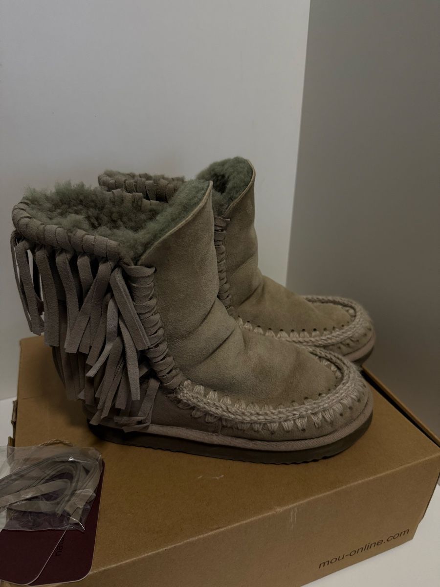 MOU Boots mit Fransen, hellbraun, Gr. 39, Winterstiefel (Gebraucht) in ...