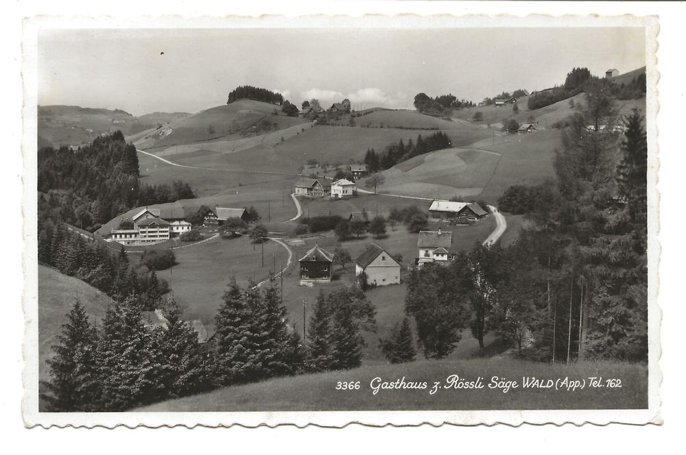 Wald (AR) Gasthaus zum Rössli - Säge - Foto-AK - dat. 1939 (Gebraucht) in Engelburg für CHF 13.9 ...